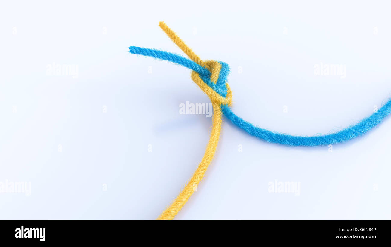 Two knotted threads, 3D Rendering Stock Photo - Alamy
