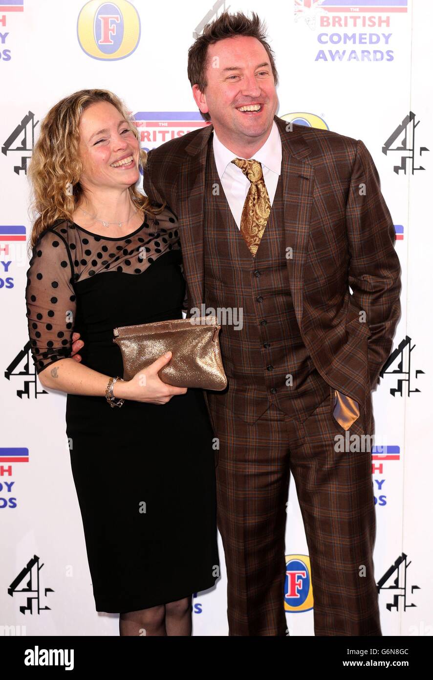 (R-L) Lee Mack and his wife Tara attend the British Comedy Awards at ...