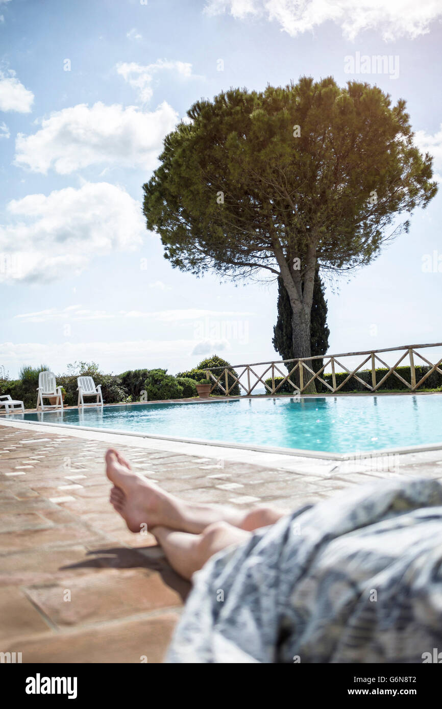 Italy, Tuscany, woman relaxing at Stock Photo - Alamy