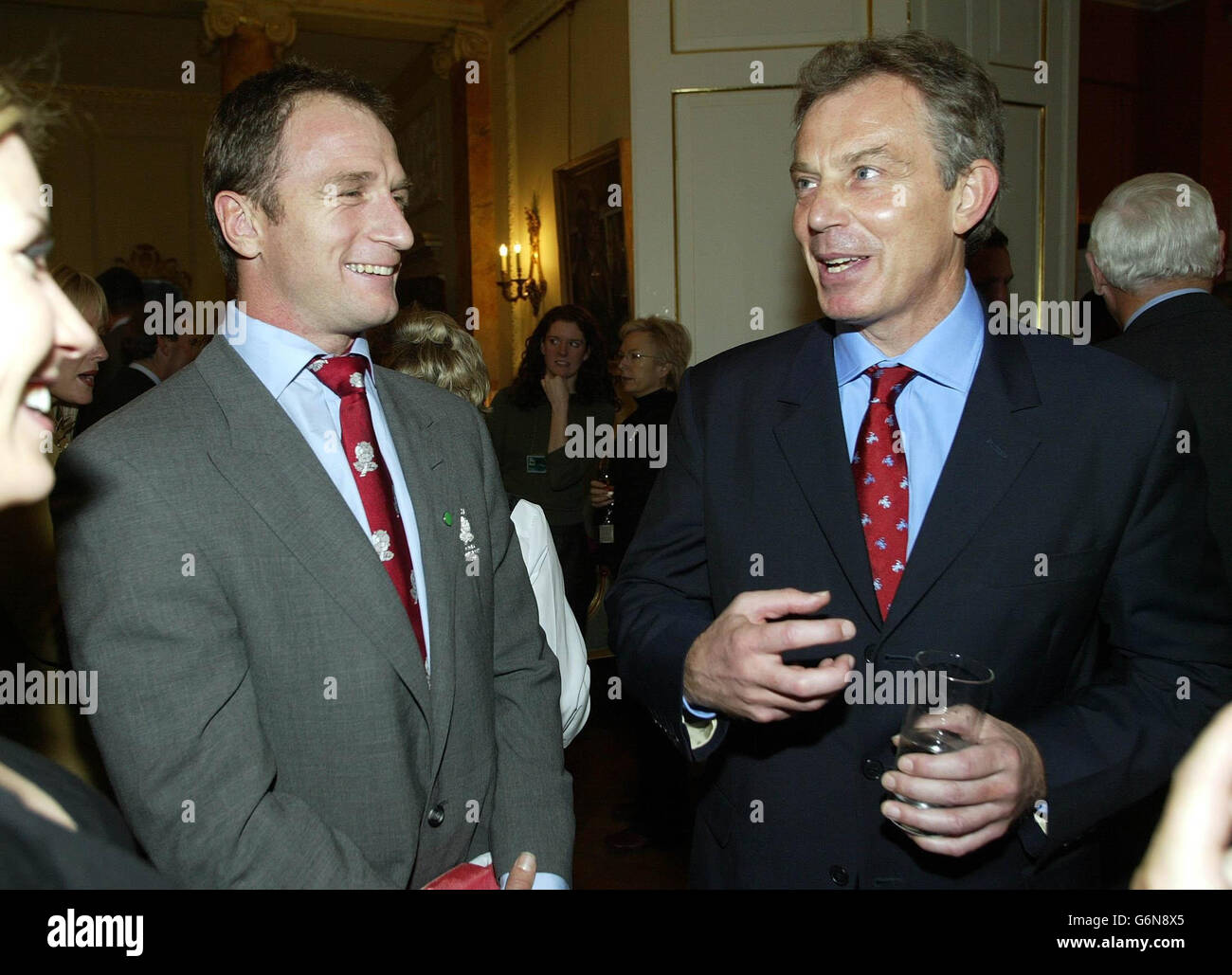 England player Mike Catt meet Britains Prime Minister Tony Blair at ...
