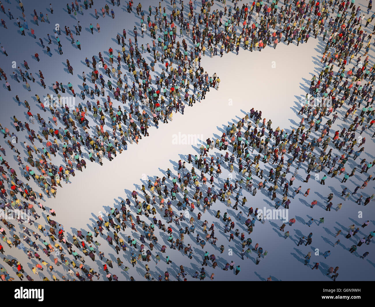 Large Group People Forming Arrow Stock Photos & Large Group People ...