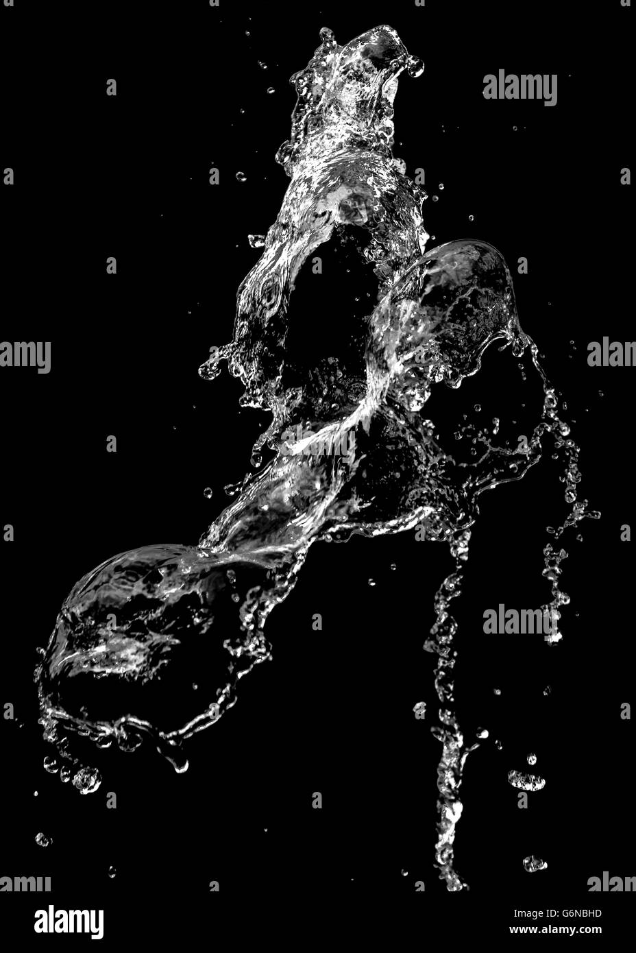 Splash of water, black background Stock Photo - Alamy