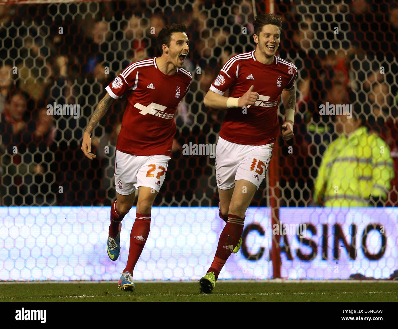 Nottingham forests matt derbyshire left celebrates scoring the winning ...