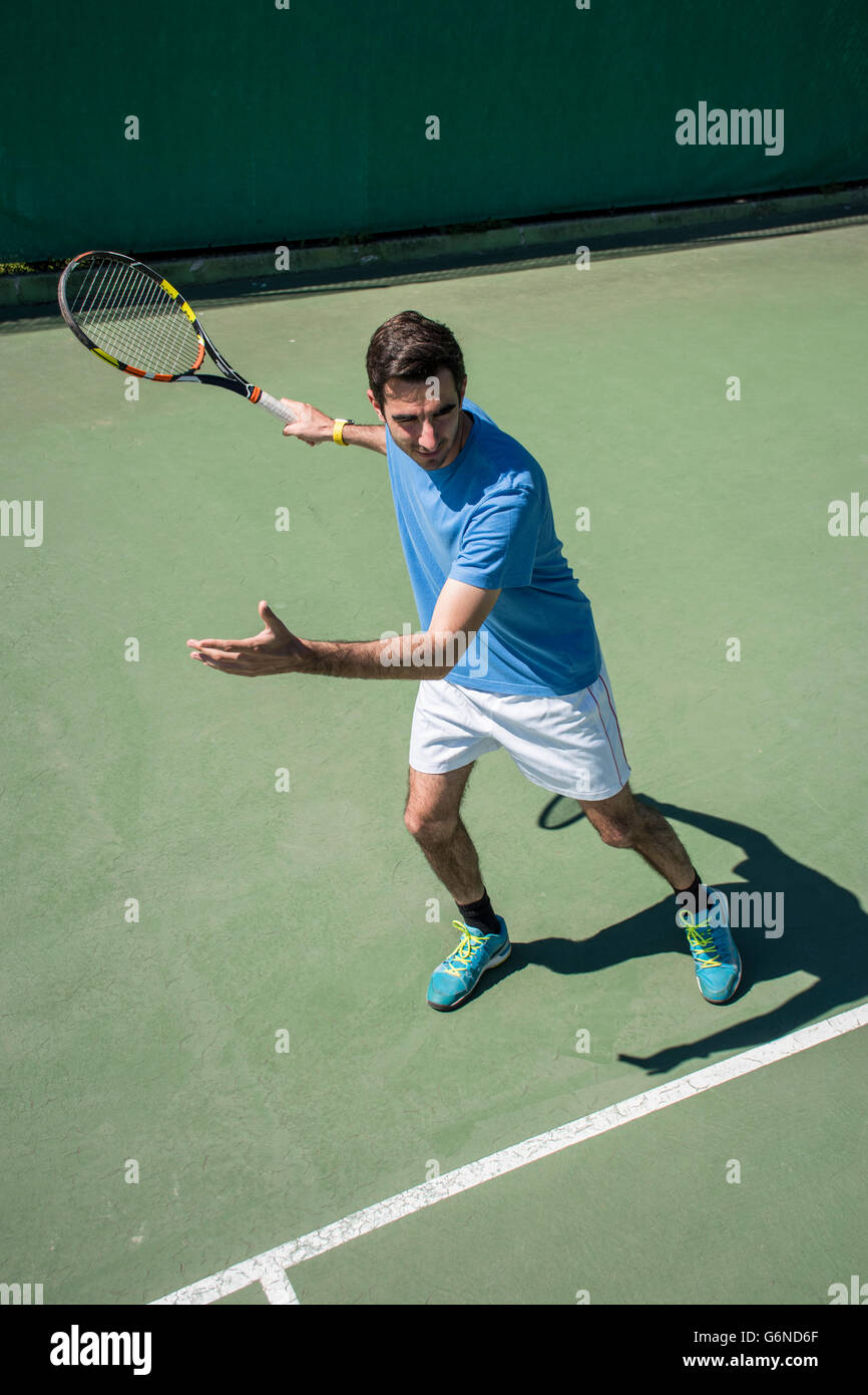 Tennis racket hitting a ball hi-res stock photography and images - Alamy