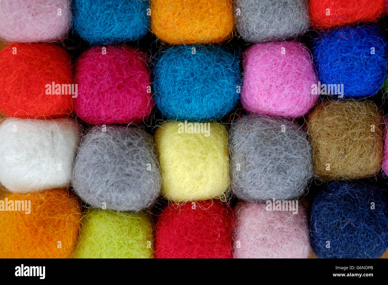 Colourful balls of wool Stock Photo - Alamy