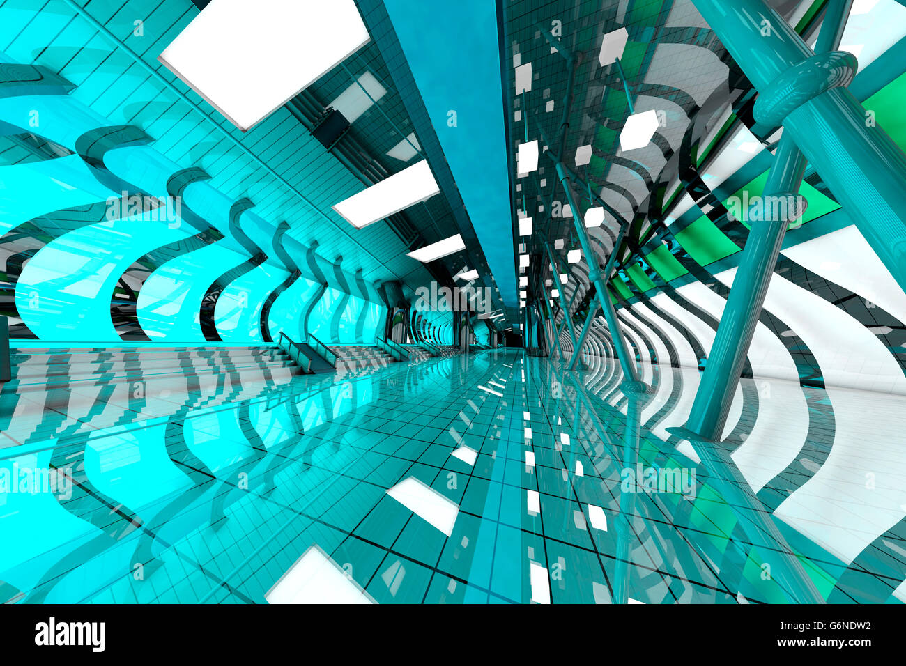3D Rendered Illustration, Architecture visualization of a futuristic ...