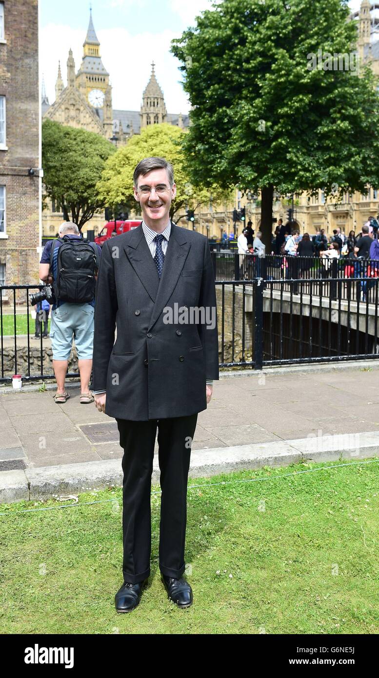 Jacob Rees-Mogg outside the Houses of Parliament, Westminster, London ...