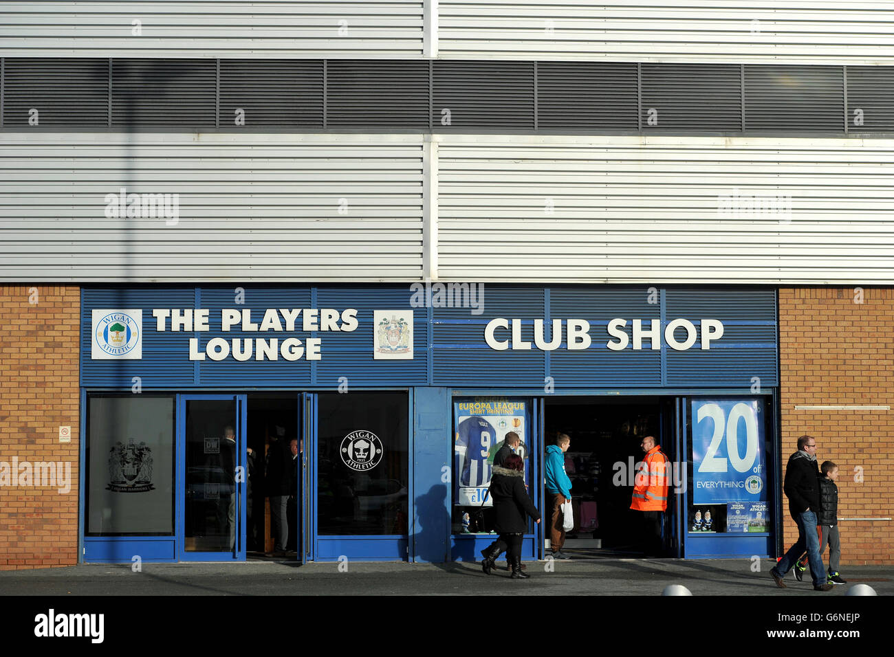 Club shop outside dw stadium hi-res stock photography and images - Alamy
