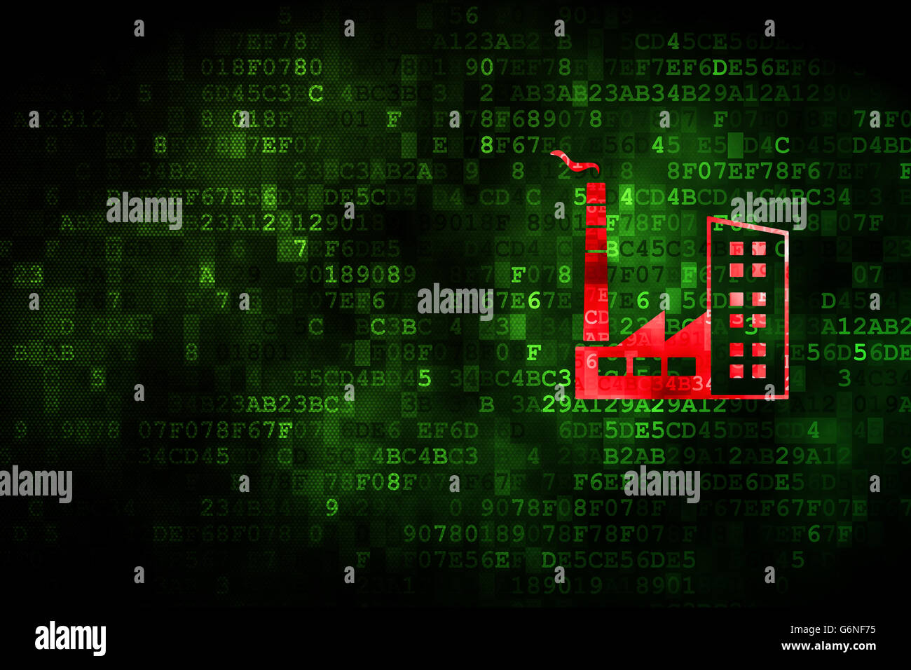 Manufacuring concept: Industry Building on digital background Stock ...