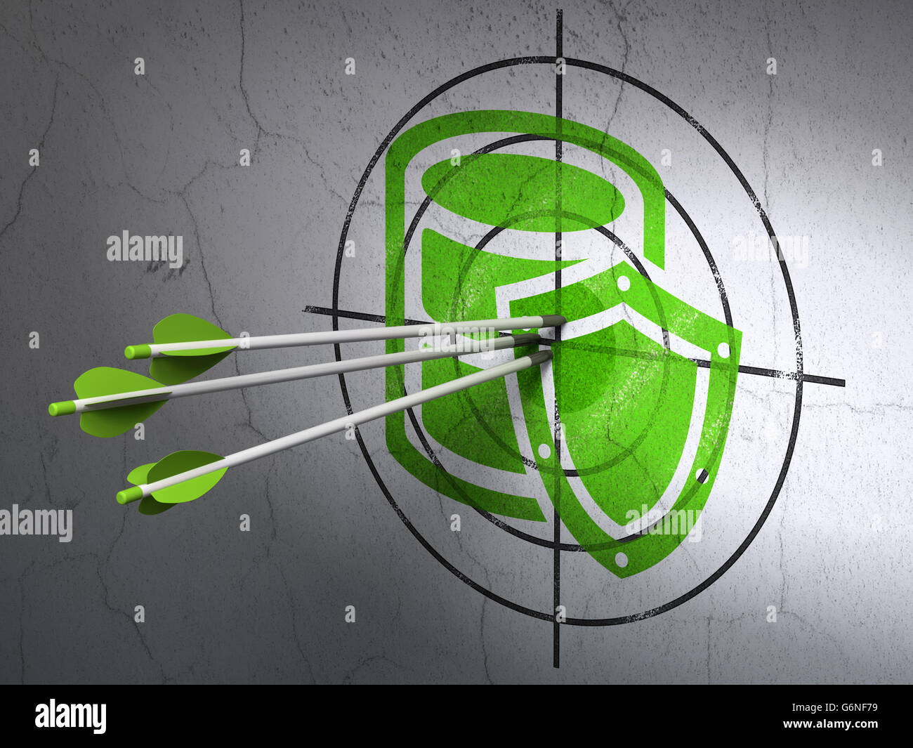 Programming concept: arrows in Database With Shield target on wall ...