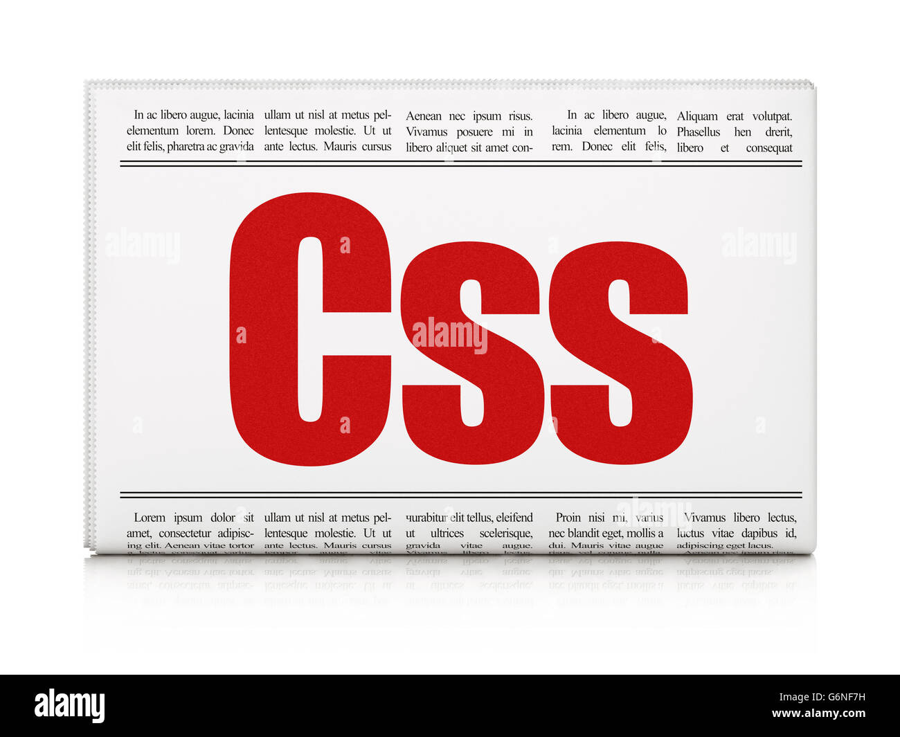 Database concept: newspaper headline Css Stock Photo - Alamy