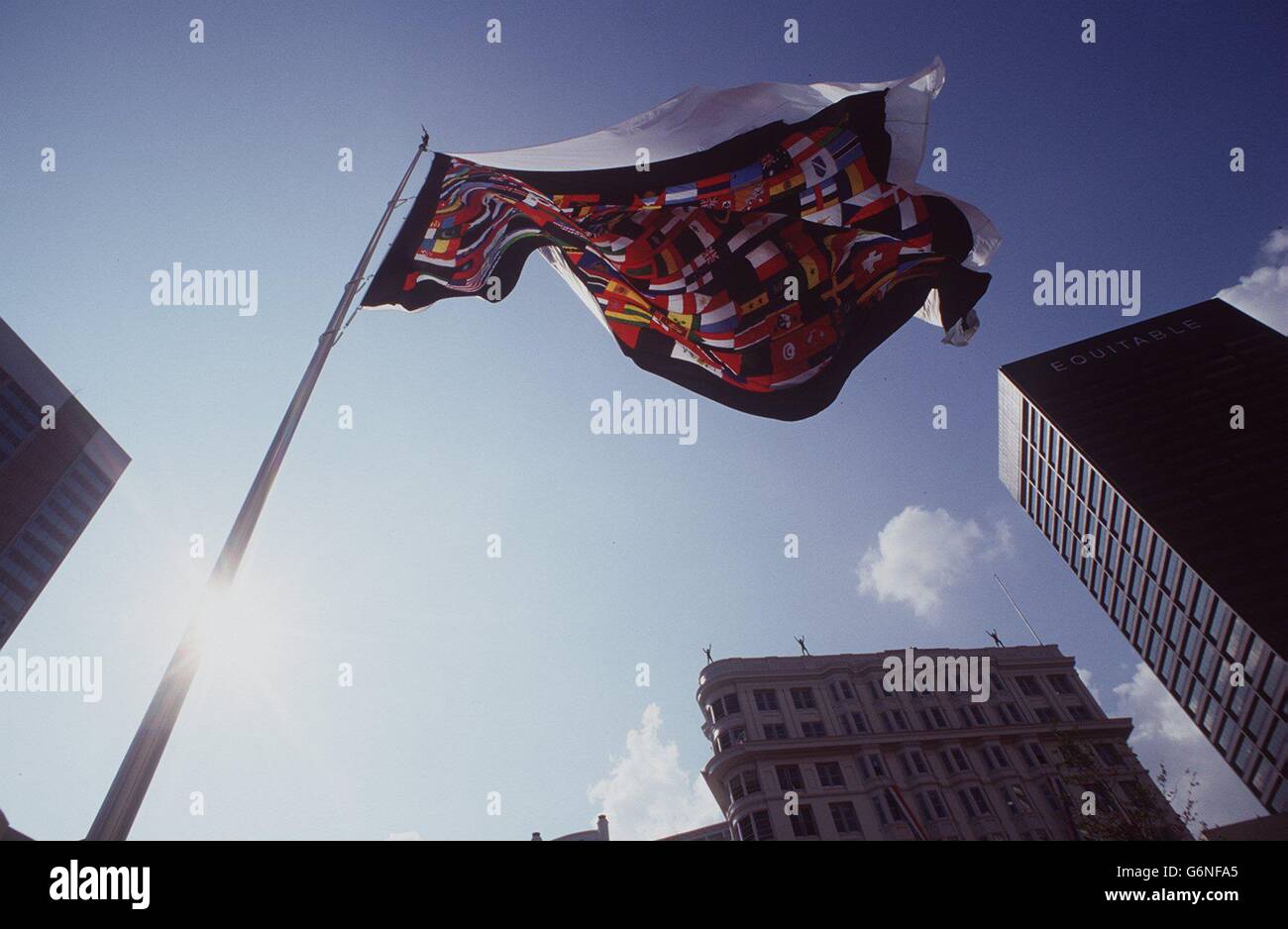 17-JUL-96 ... Nations Flag in The Coca Cola Olympic Park in Atlanta ...