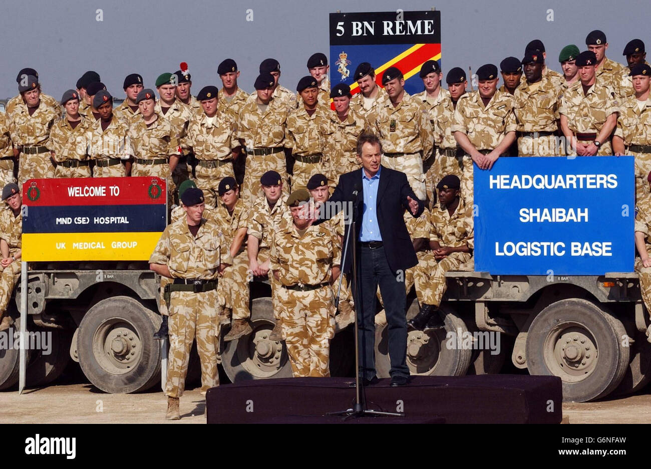 Tony Blair Basra Visit Stock Photo - Alamy
