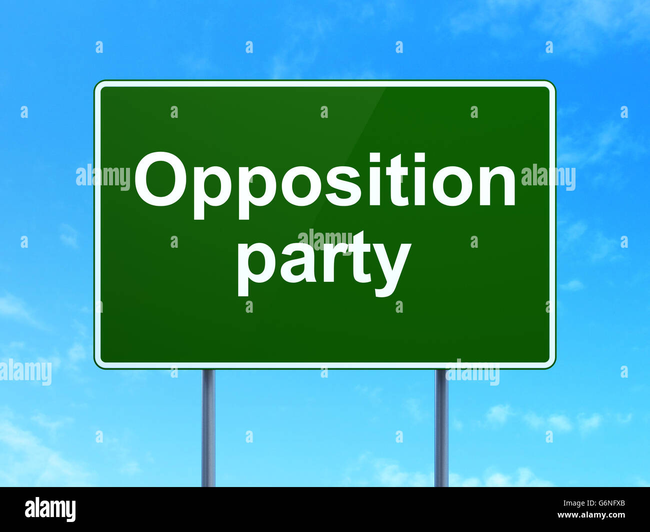 Politics concept: Opposition Party on road sign background Stock Photo ...