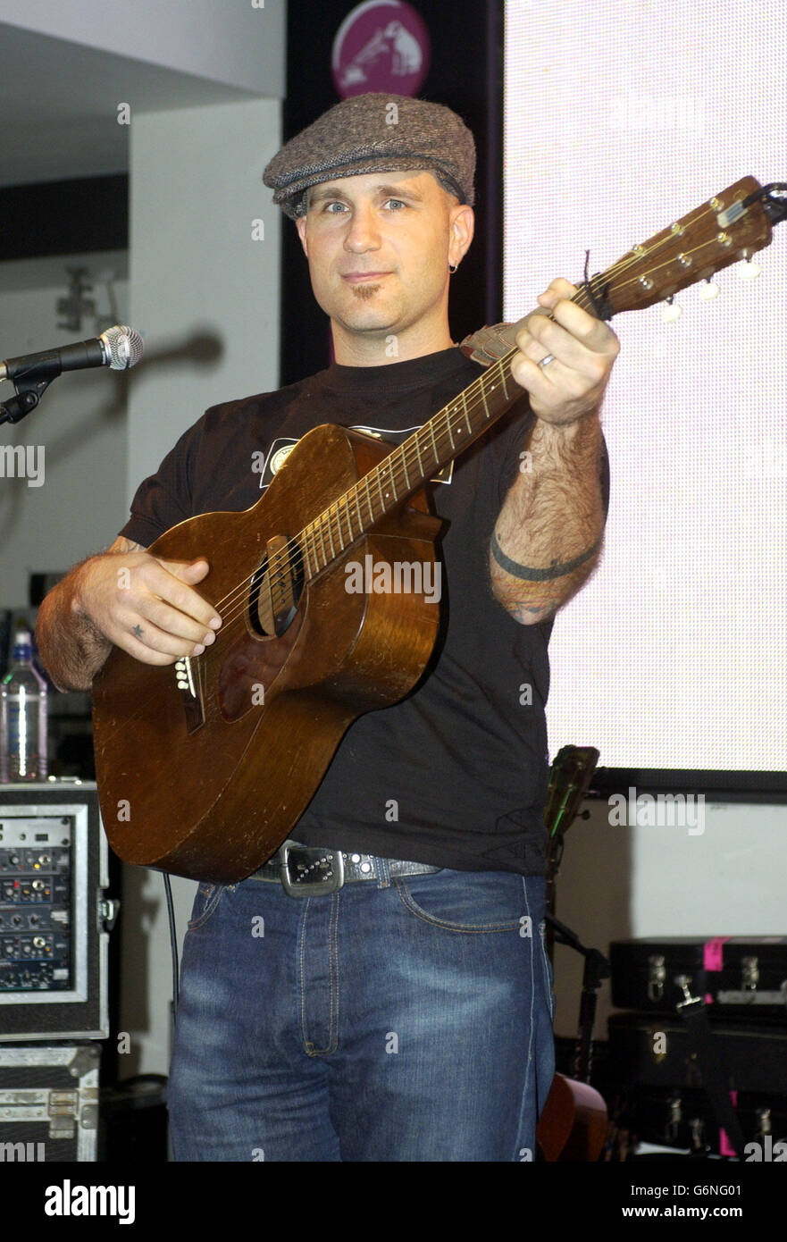 Musician Gary Jules during an acoustic performance at HMV Oxford Street ...