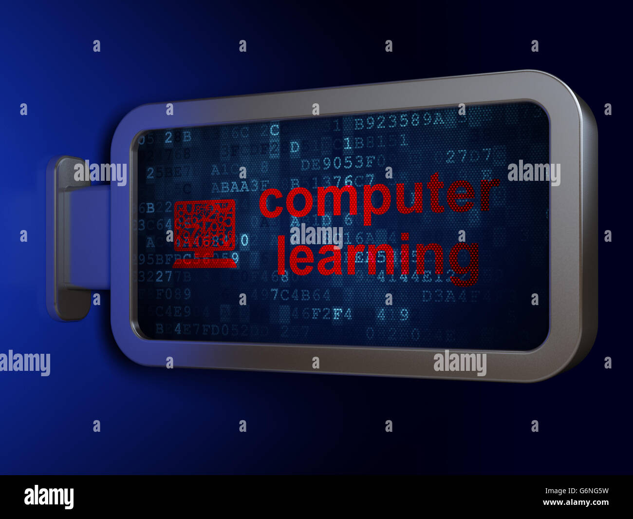 Studying concept: Computer Learning and Computer Pc on billboard ...