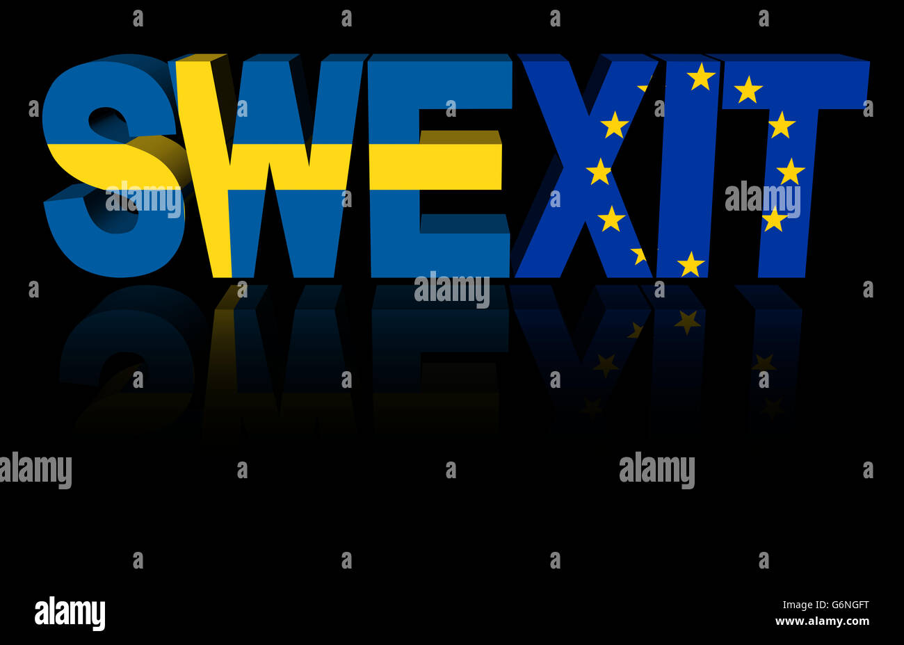 Swexit text with Swedish and Eu flags illustration Stock Photo - Alamy