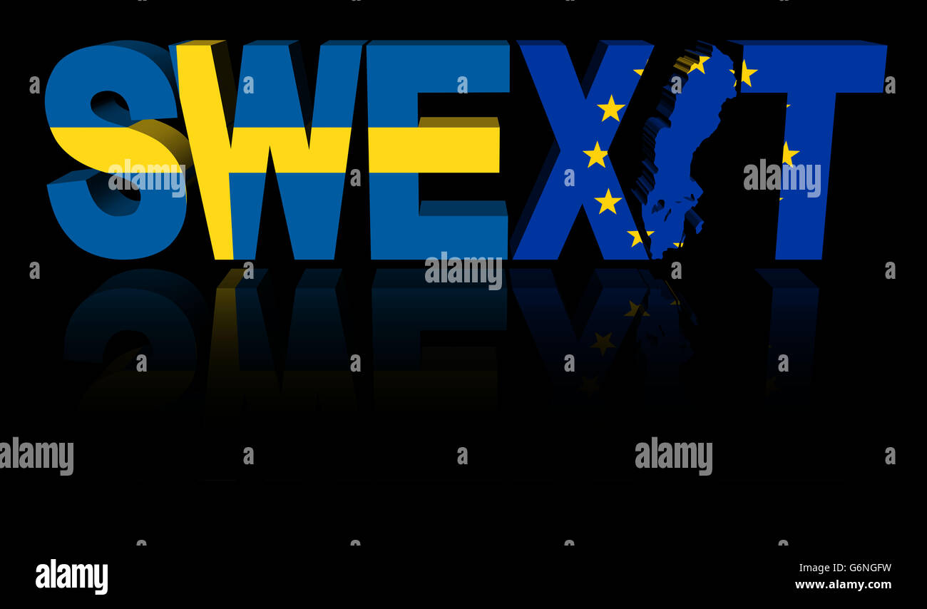 Swexit text with Swedish and Eu flags illustration Stock Photo - Alamy
