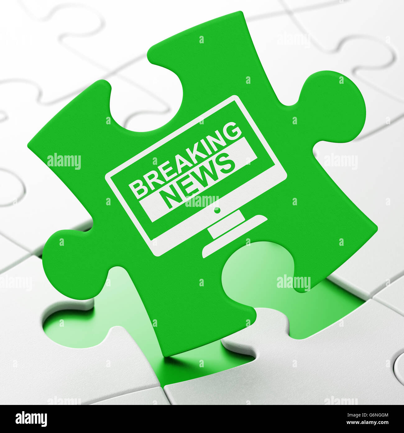 News concept: Breaking News On Screen on puzzle background Stock Photo ...