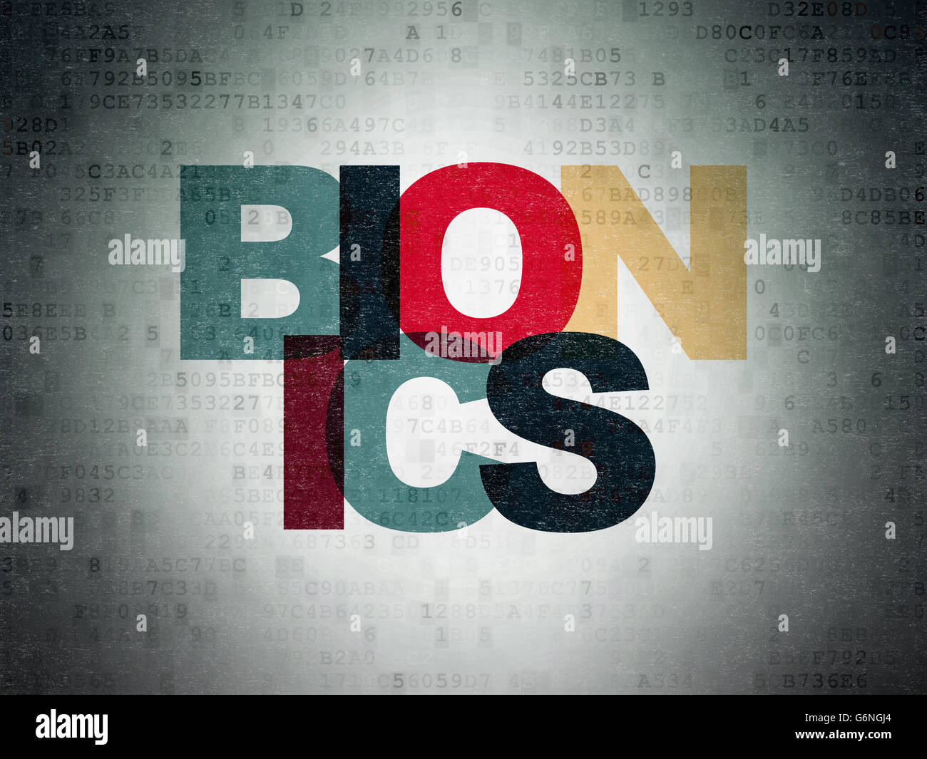 Science concept: Bionics on Digital Data Paper background Stock Photo ...