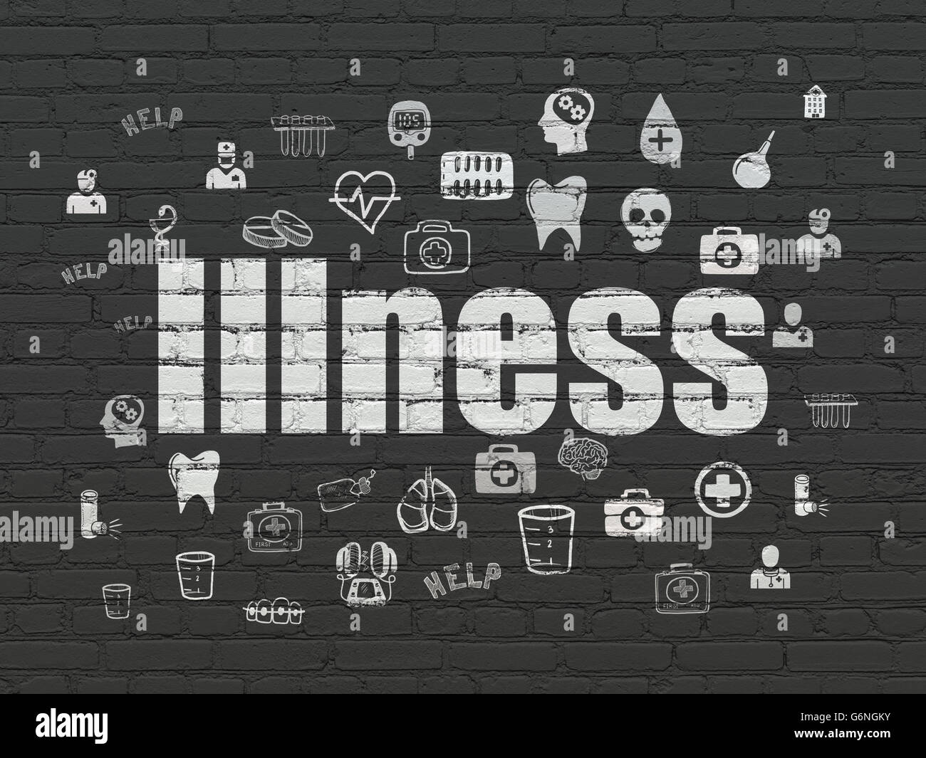 Health concept: Illness on wall background Stock Photo - Alamy