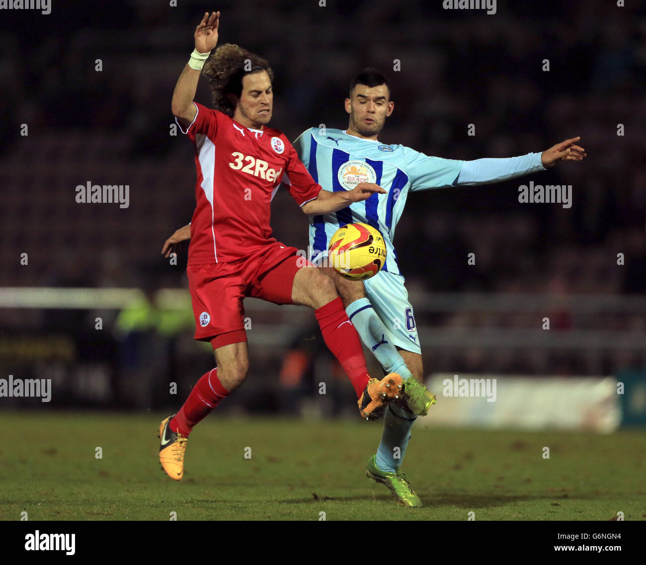 Coventry City's Conor Thomas battles for the ball with Crawley Town's ...