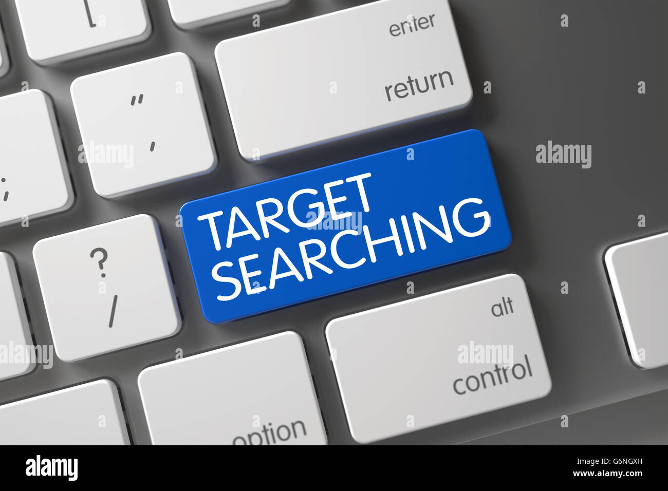 Blue Target Searching Key on Keyboard Stock Photo - Alamy
