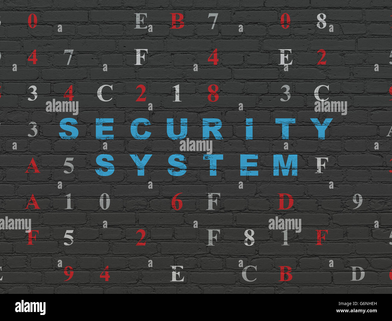 Safety concept: Security System on wall background Stock Photo - Alamy