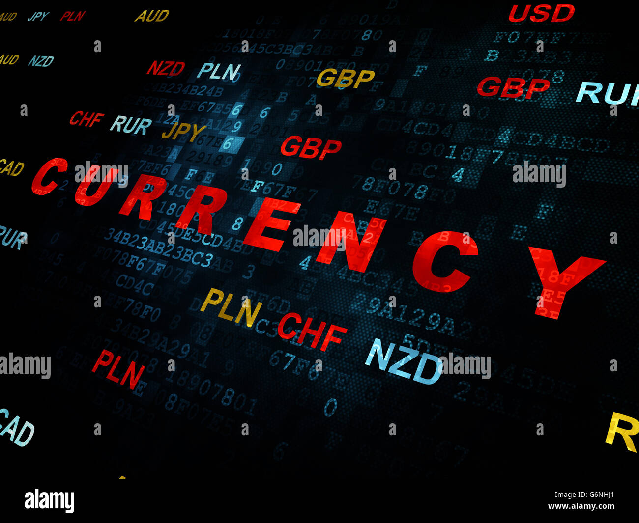 Banking concept: Currency on Digital background Stock Photo - Alamy