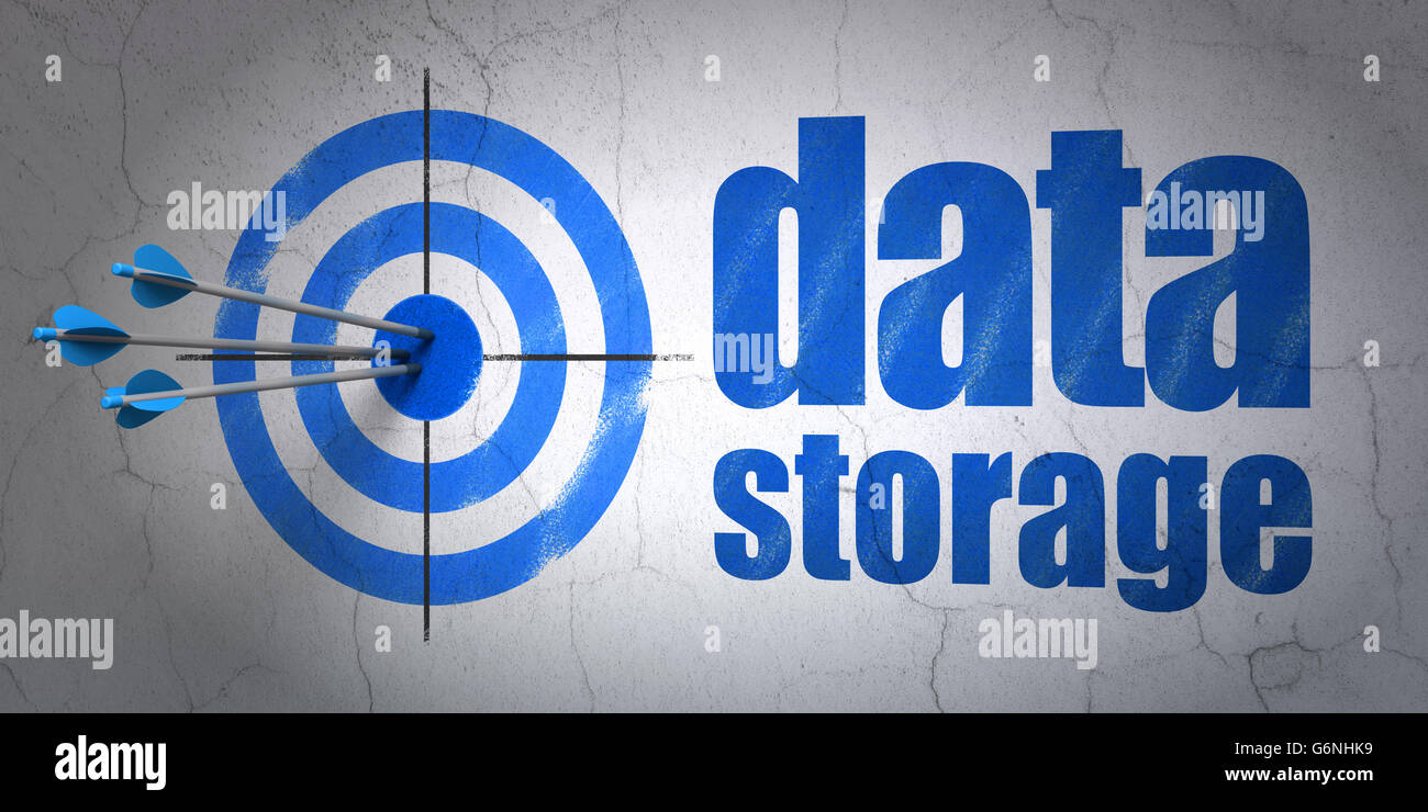 Data concept: target and Data Storage on wall background Stock Photo ...
