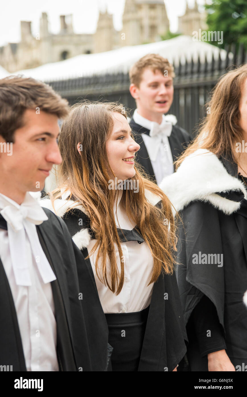 Cambridge University students taking part in a graduation ceremony ...