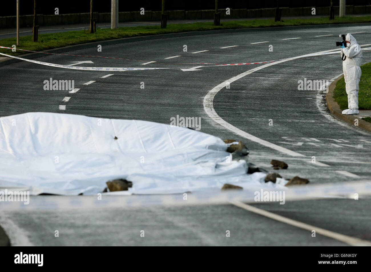 A general view of a crime scene on the Ballycoolin Road in Finglas ...