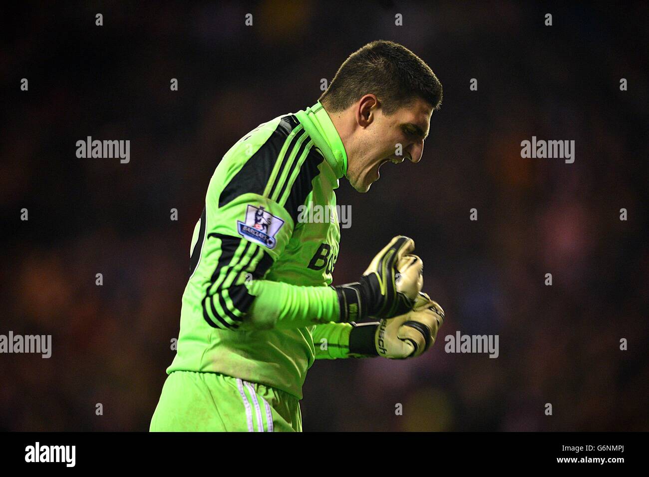 Sunderland goalkeeper Vito Mannone celebrates as the referee blows the ...