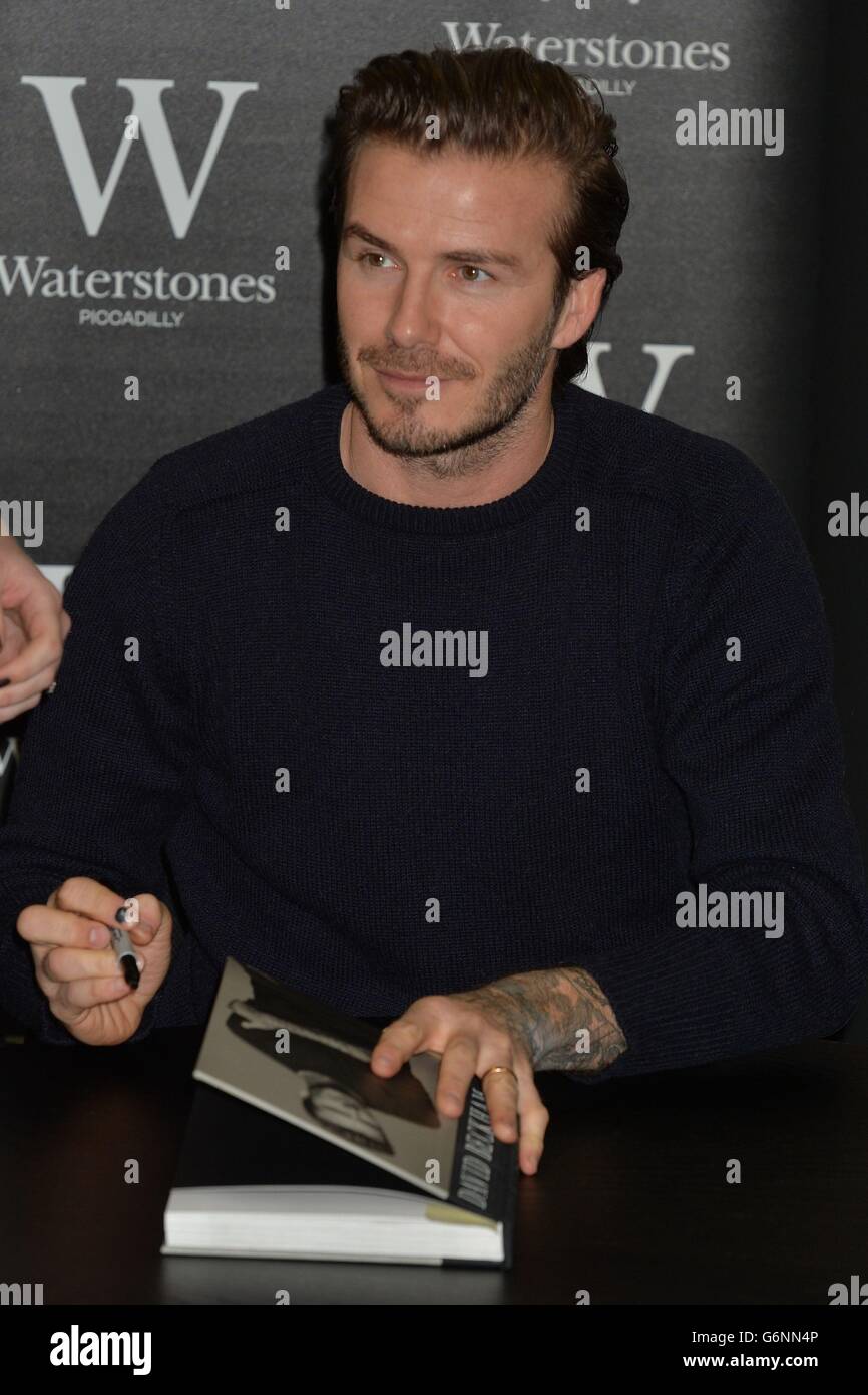 Footballer David Beckham signs copies of his new self titled book at ...