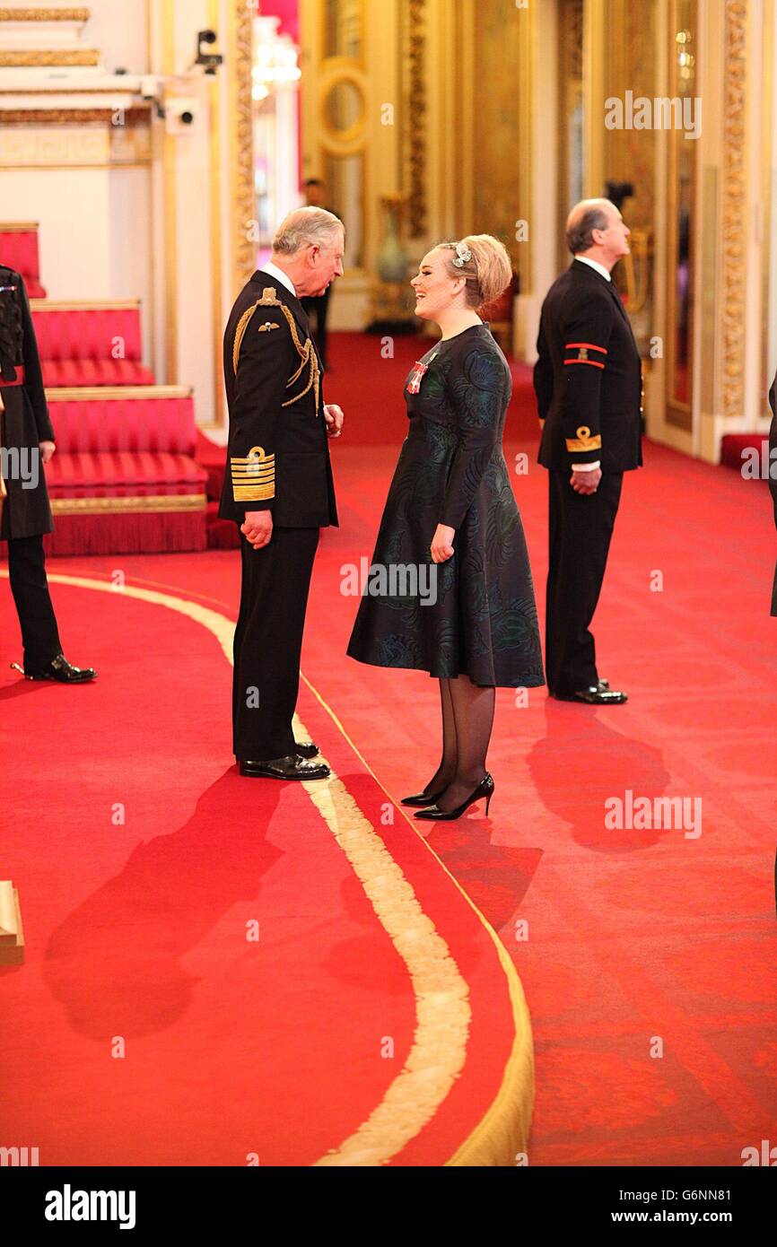 Adele Adkins is made an MBE for services to music by the Prince of ...
