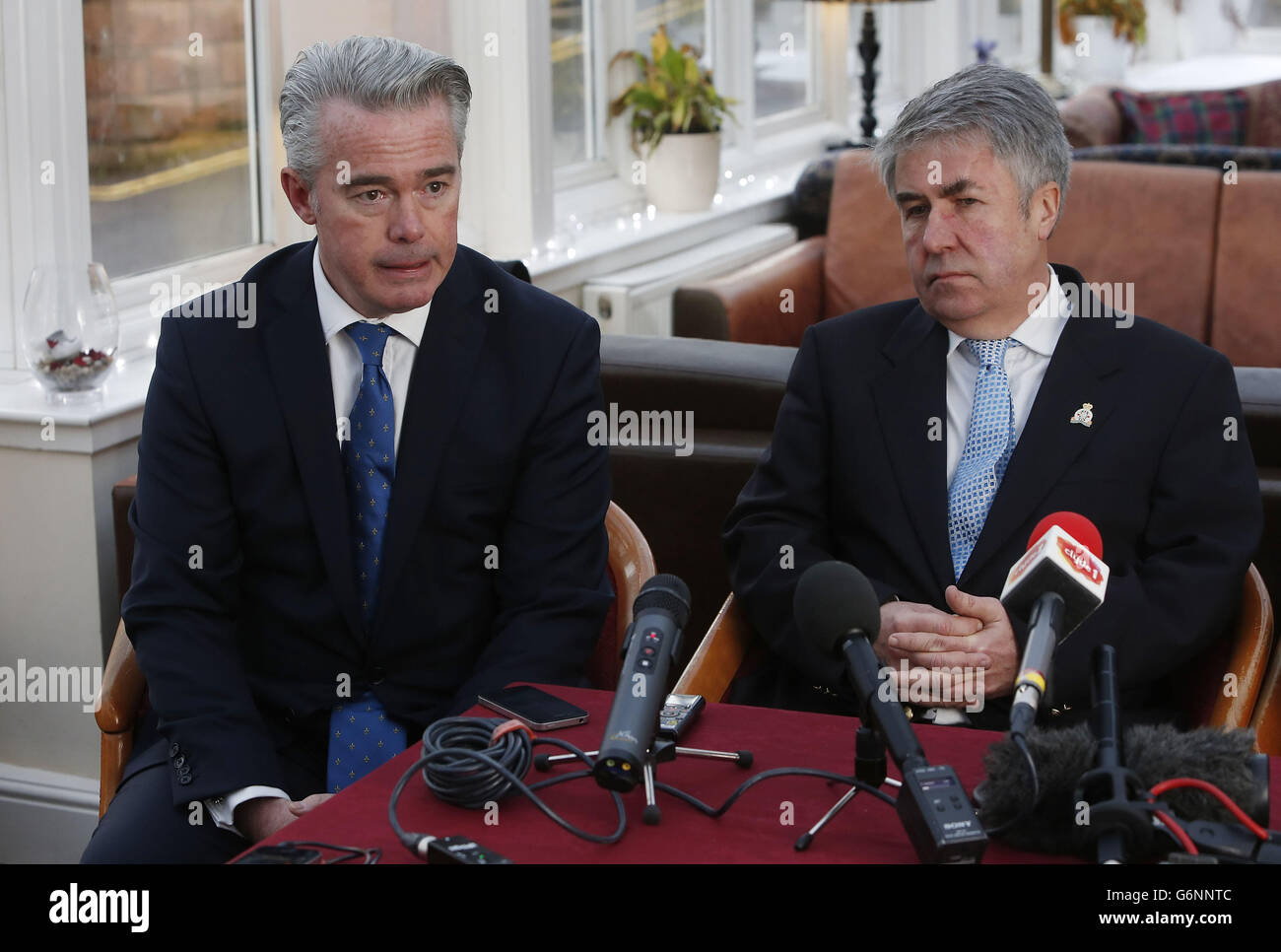 Paul Murray (left) and Malcolm Murray (right) during a press conference ...