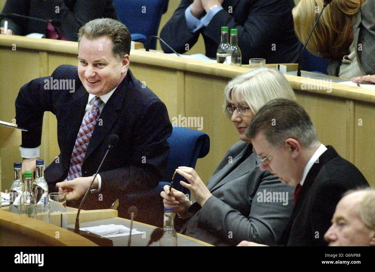 Jack McConnell takes questions during the First Minister's Question ...