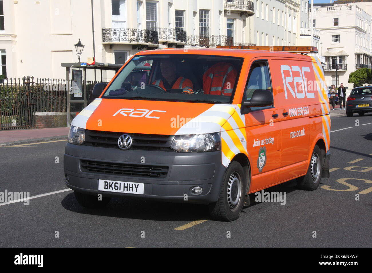 AN ORANGE COLOUR VW VAN OF THE RAC PATROL IN BRIGHTON Stock Photo - Alamy