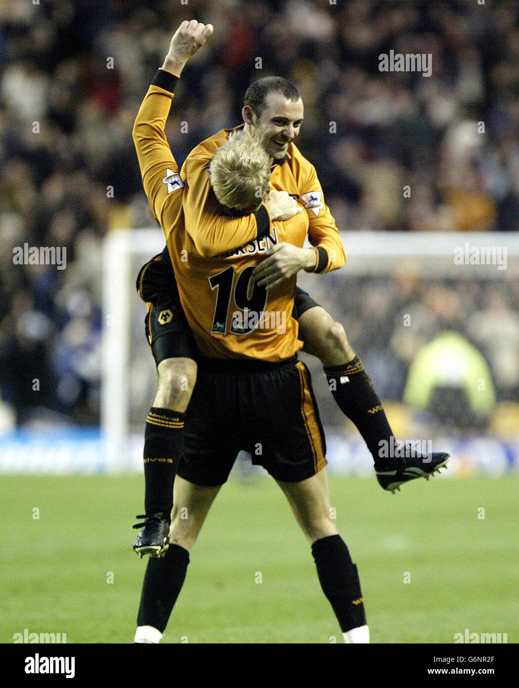 Wolverhampton Wanderers' Colin Cameron celebrates with goalscorer ...