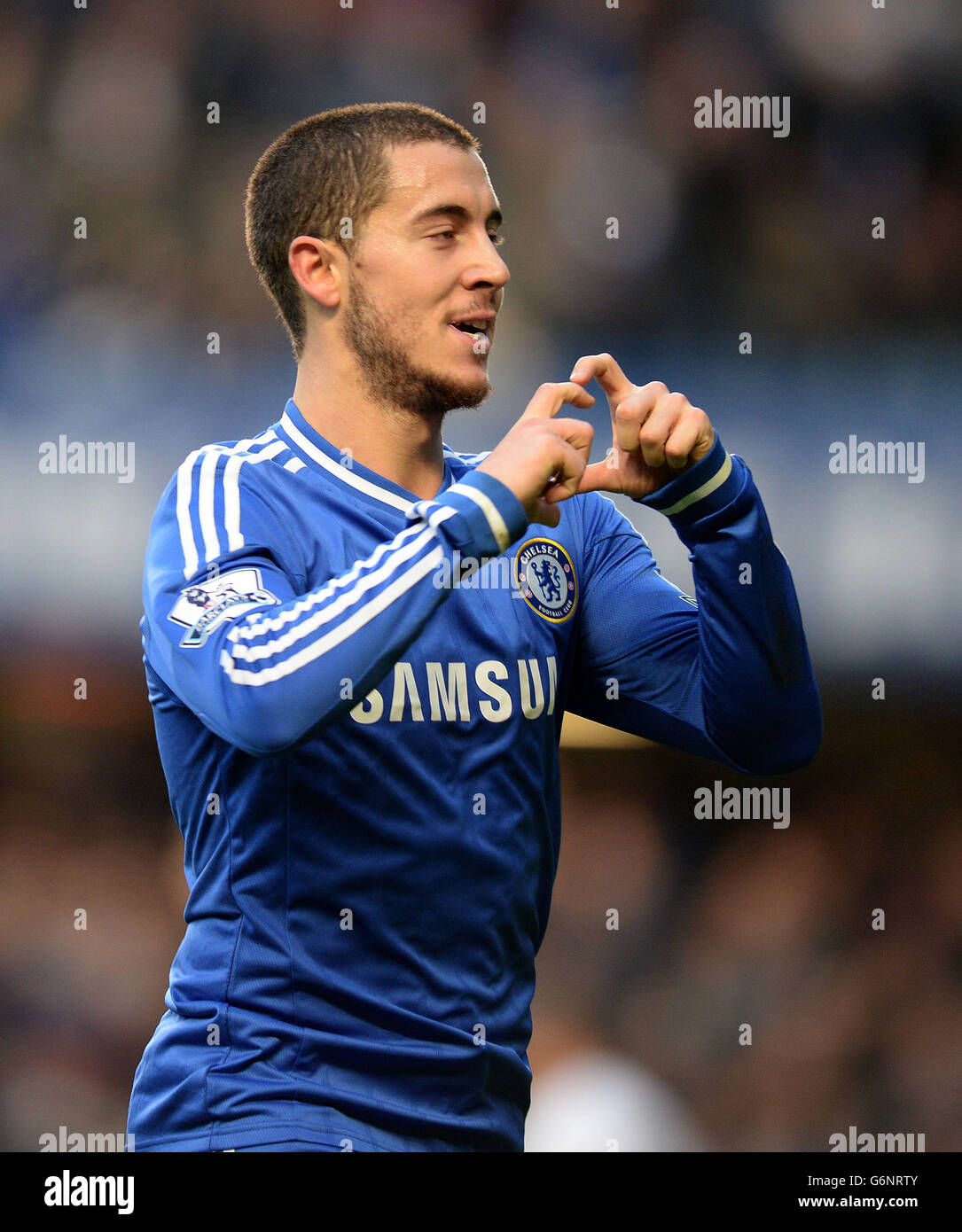 Chelsea's Eden Hazard celebrates after scoring their first goal during ...