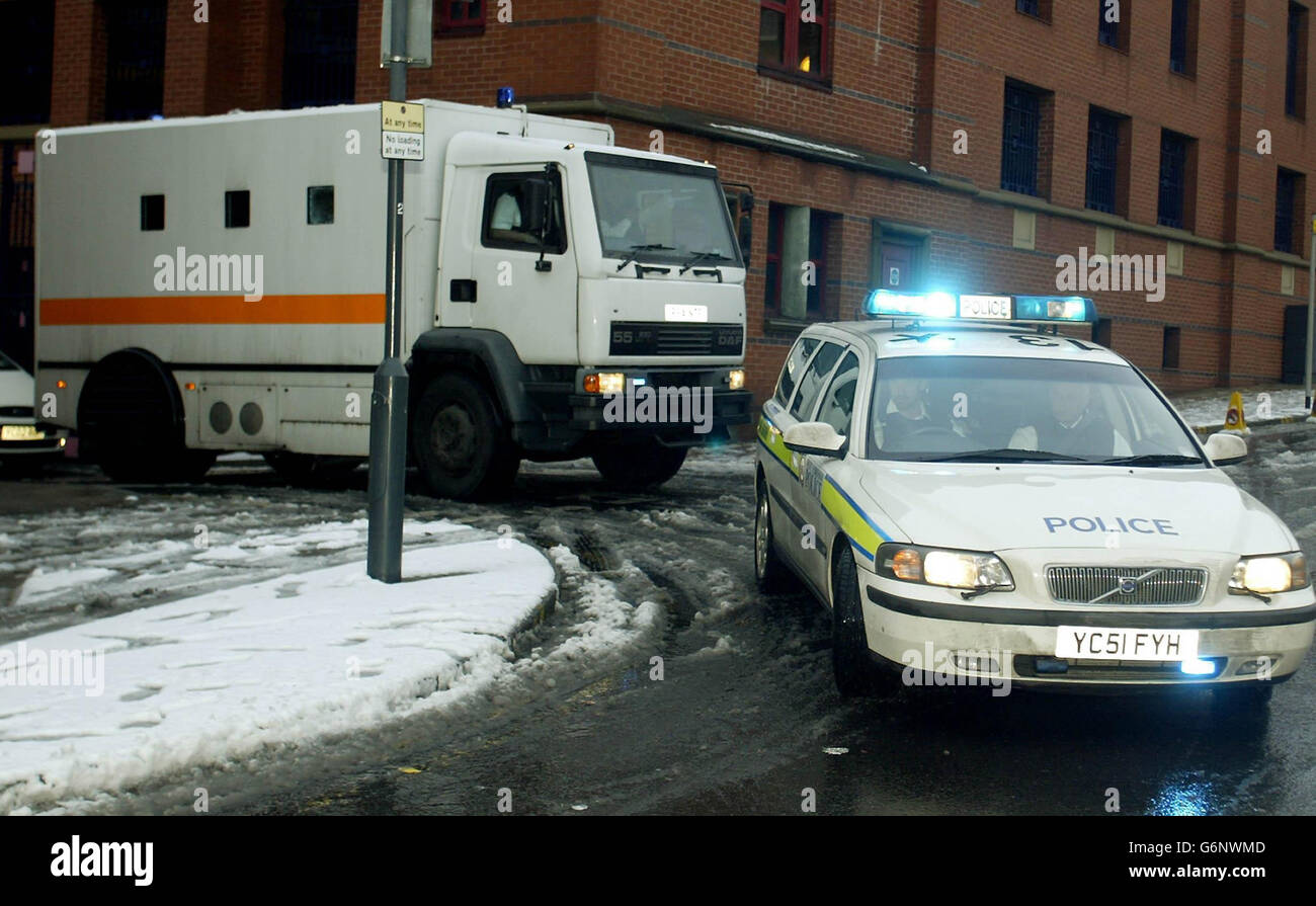 A police convoy carrying David Francis Bieber, also known as Nathan ...