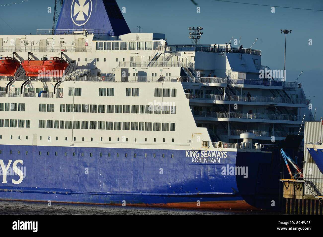 The DFDS Seaways ferry King Seaways, berthed at the Port of Tyne ...
