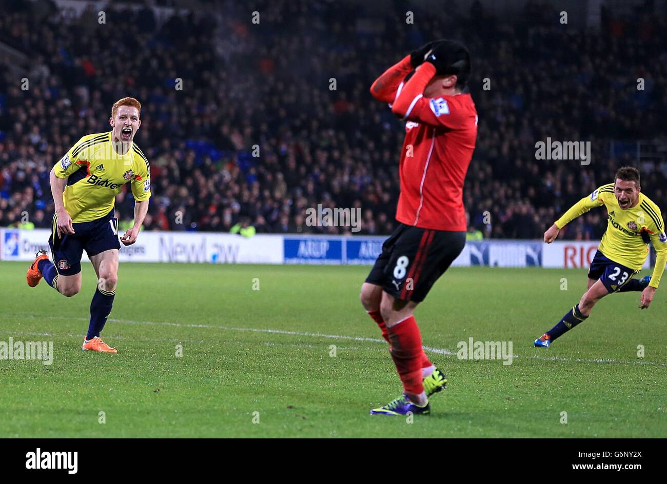 Sunderlands jack colback left celebrates after scoring his teams goal ...