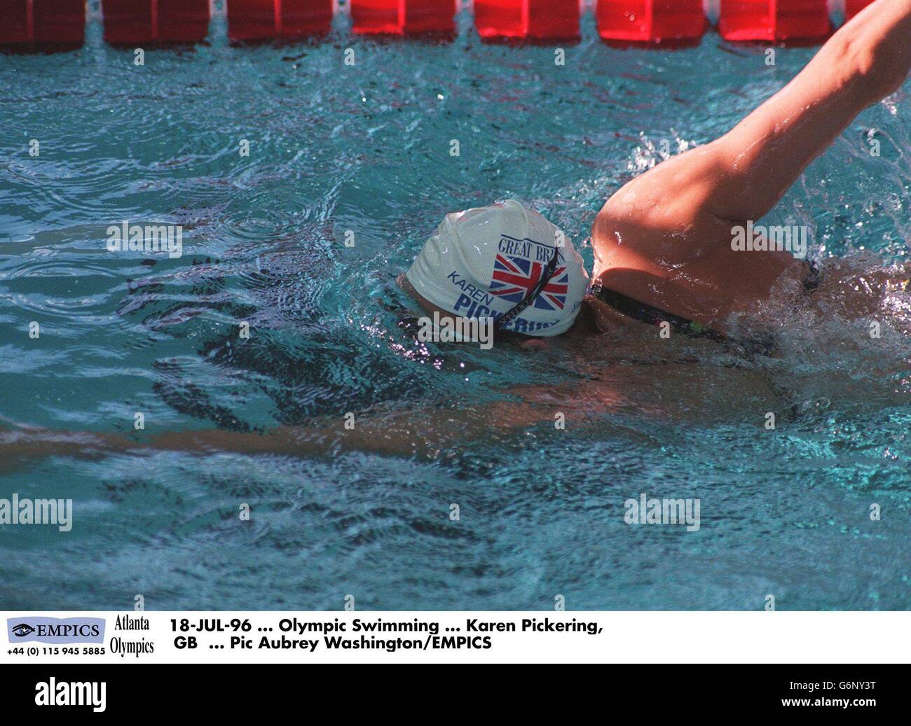 18-JUL-96, Olympic Swimming, Karen Pickering, GB Stock Photo - Alamy