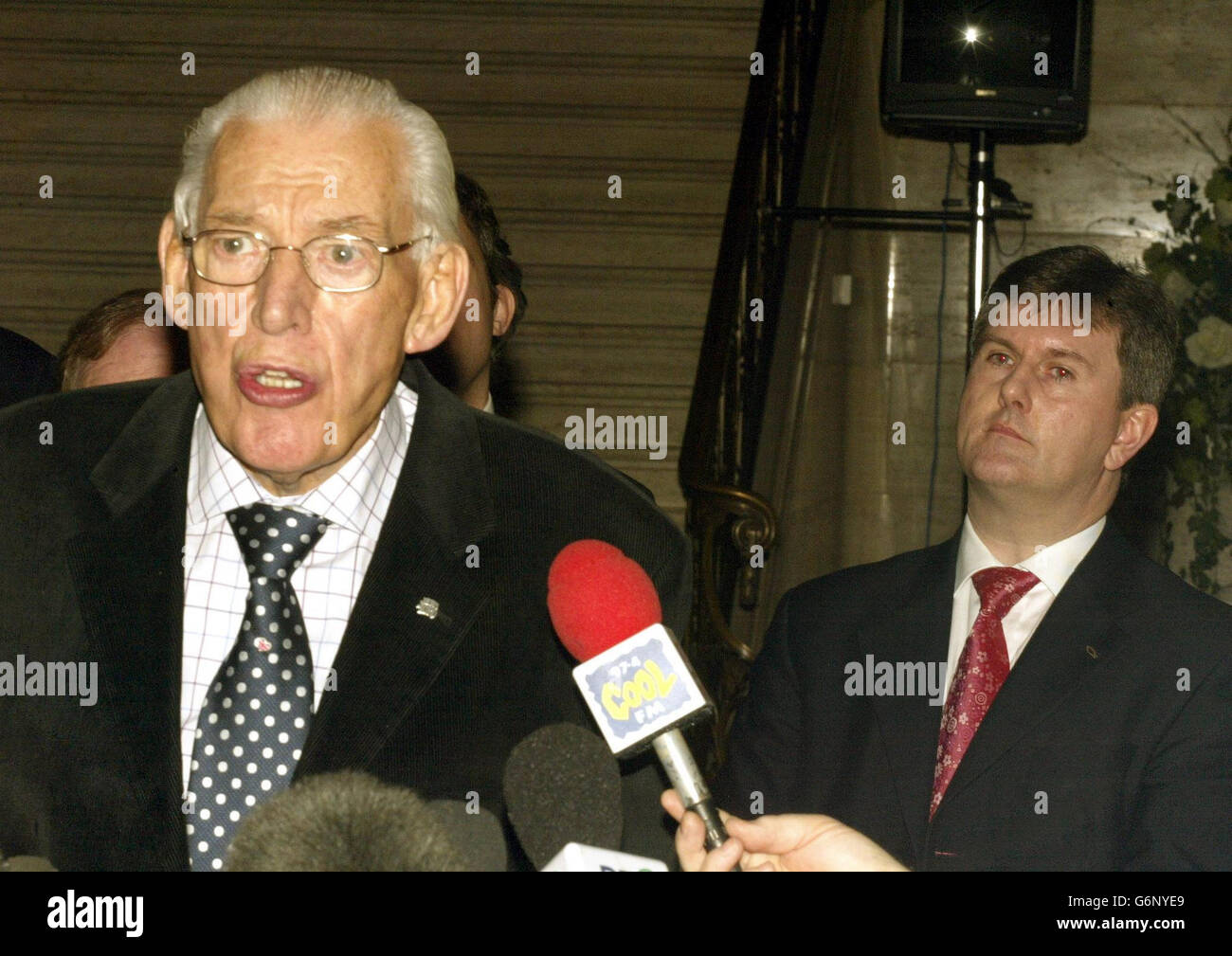 Lagan Valley MP Jeffrey Donaldson (right) with the Rev Ian Paisley ...