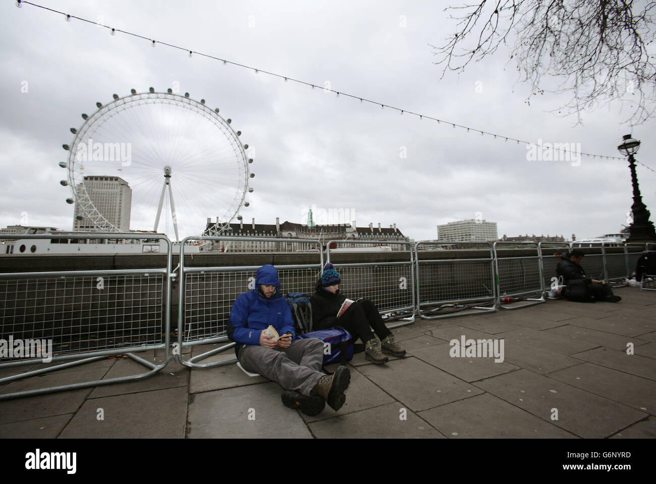 Ian Guy and Alice Summerill from Bristol arrive early - having waited ...