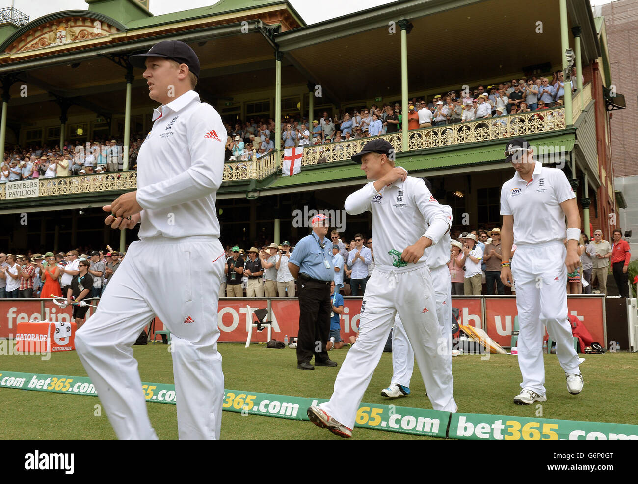 England's Gary Ballance (left) Scott Borthwick (centre) and Boyd Rankin ...