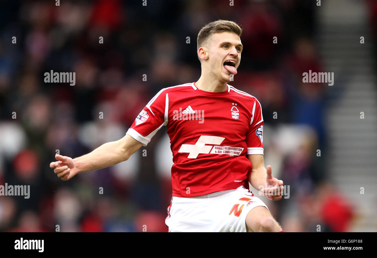 Nottingham Forest's Jamie Paterson celebrates scoring their fourth goal ...
