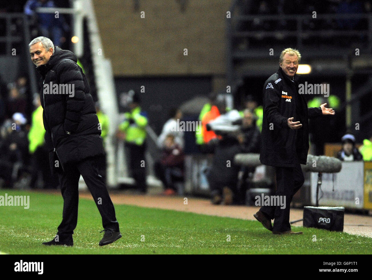 Chelsea manager jose mourinho on touchline fa cup hi-res stock ...