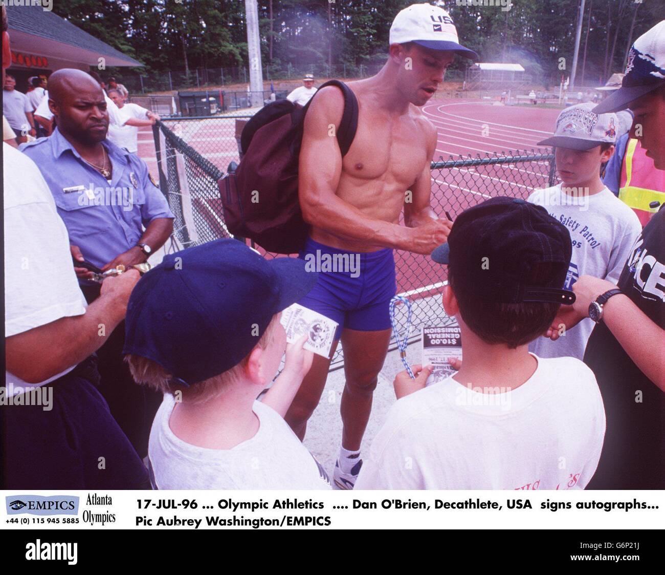 17-JUL-96 ... Olympic Athletics .... Dan O'Brien, Decathlete, USA signs ...